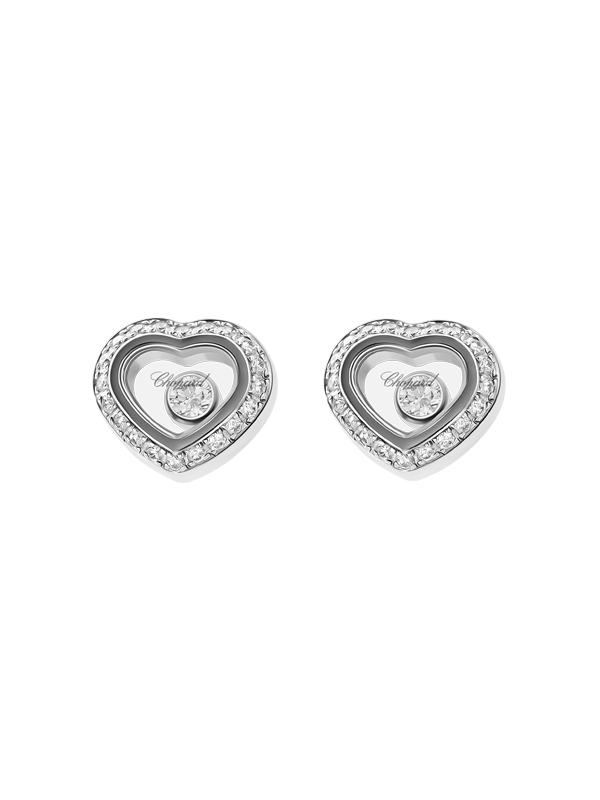 Серьги Happy Hearts Chopard Happy Diamonds 839482-1901, белое золото, бриллианты | Mercury