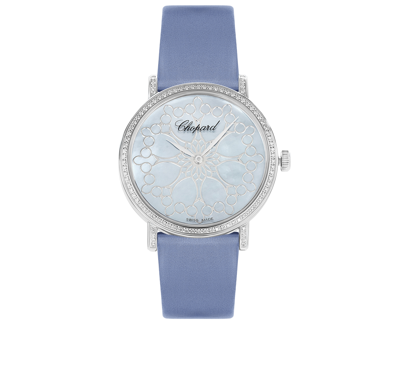 Часы Classic White Gold Openwork Chopard Classic 173154-1211, 36 мм, белое золото, бриллианты ...