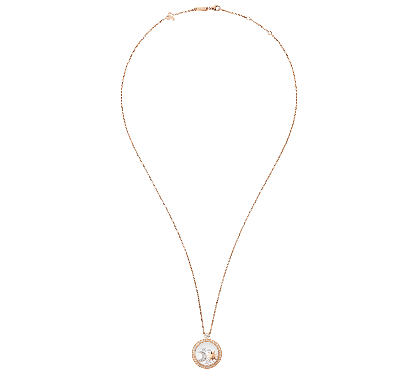 Кулон Chopard Happy Diamonds 799434-5401, розовое и белое золото, бриллианты | Mercury