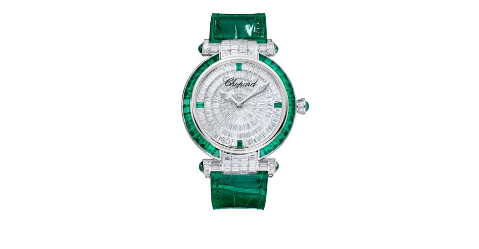 Часы Imperiale Joaillerie Diamond Emerald Chopard Imperiale 384240-1004, 40 мм, белое золото ...