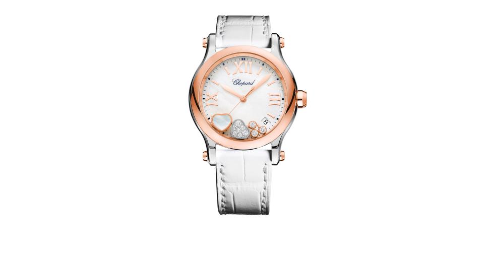 Часы Chopard Happy Sport 278582-6009, 36 мм, сталь, розовое золото, бриллианты | Mercury